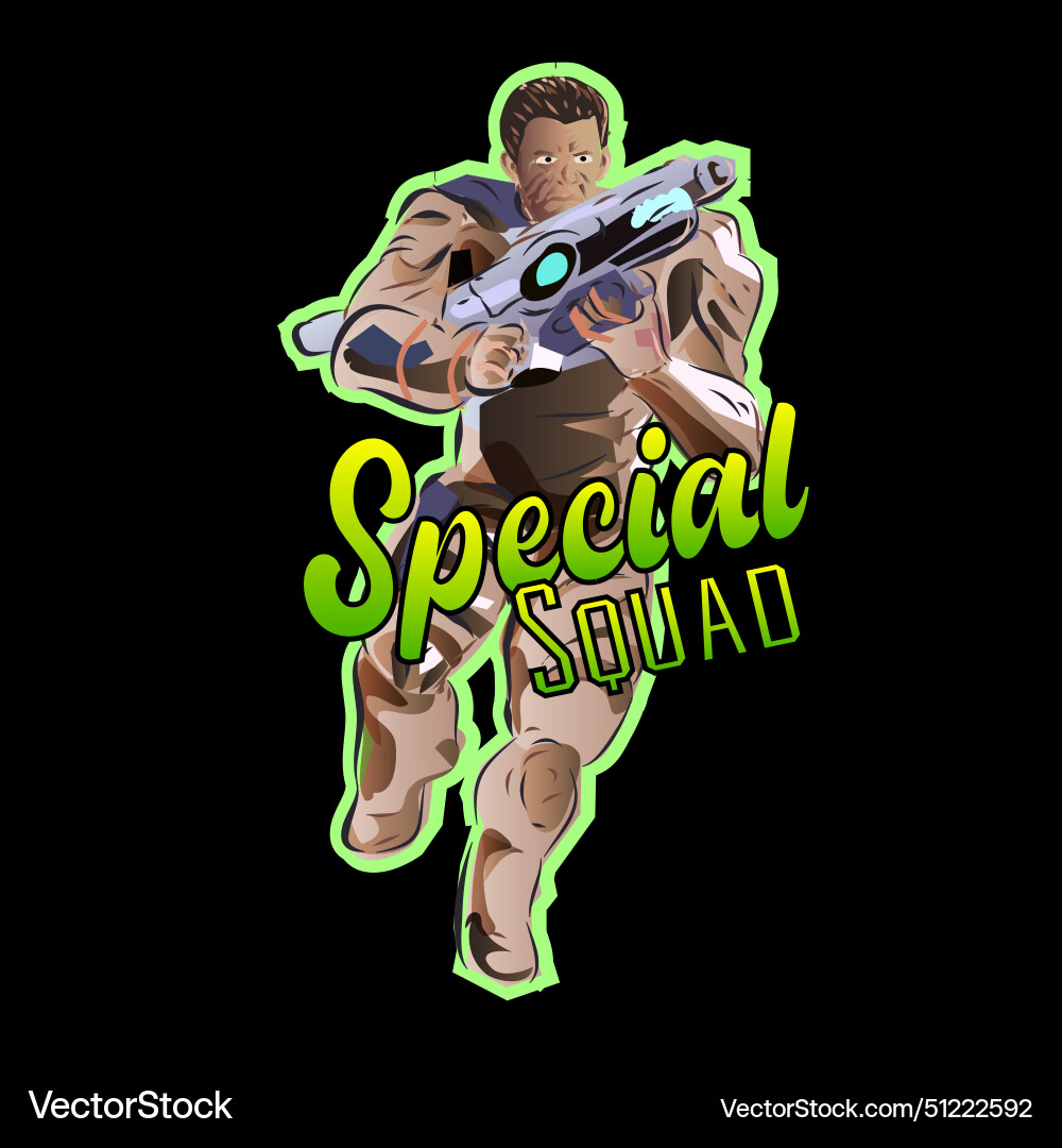 Special force esport team sign and logo Royalty Free Vector