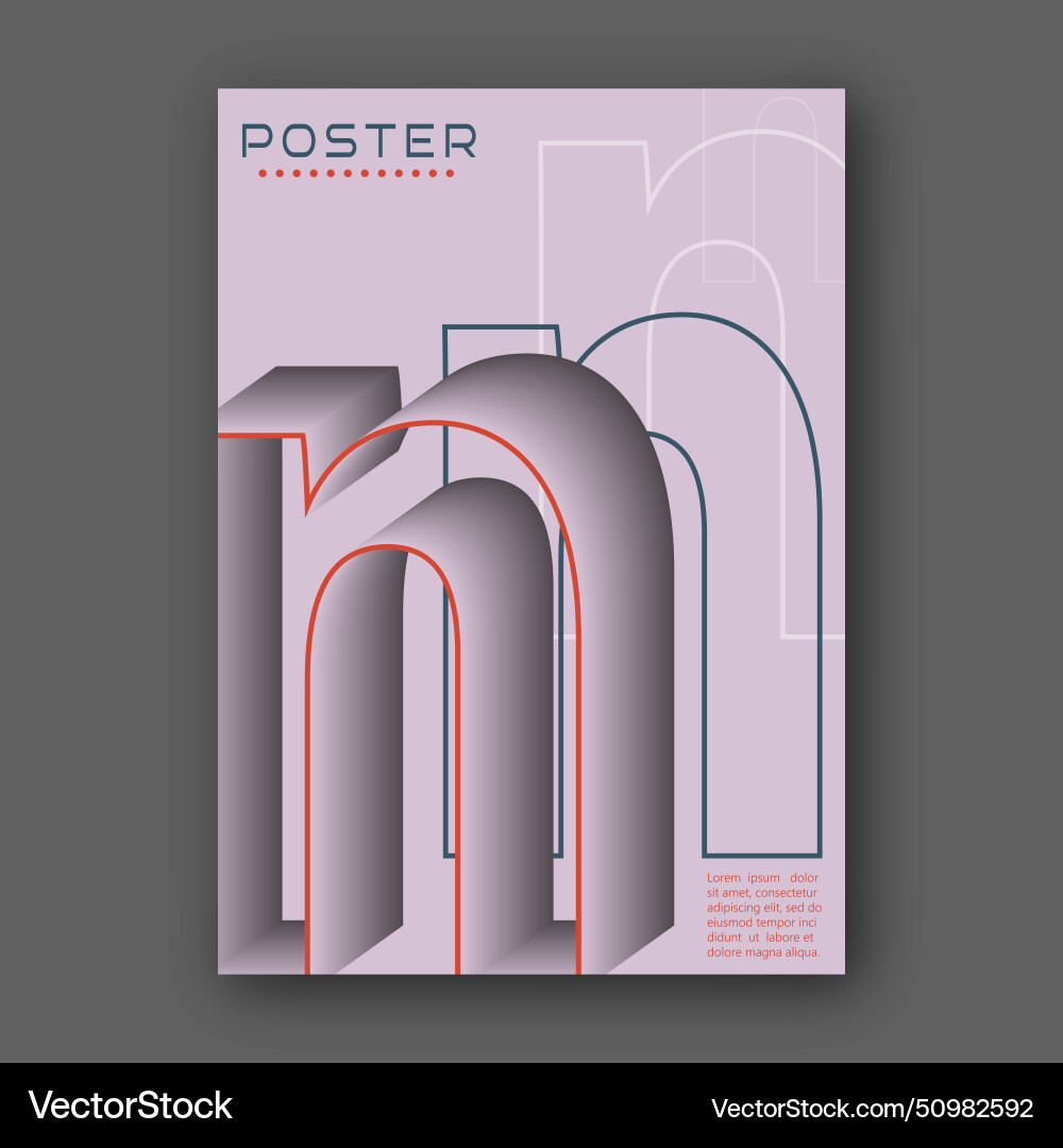 Stylized lowercase letter n template for poster Vector Image