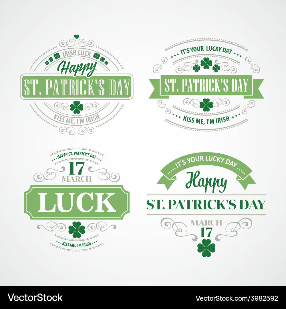 Typography st patricks day Royalty Free Vector Image