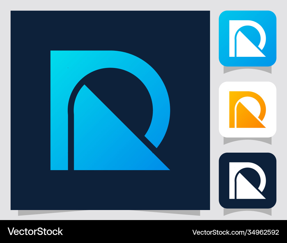 Ui r letter logo icon design template Royalty Free Vector