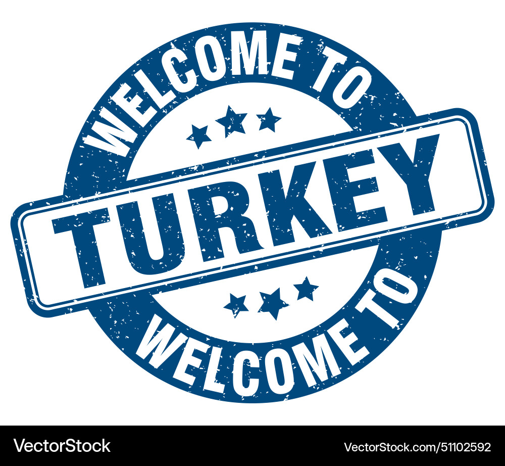 Welcome to turkey stamp round sign Royalty Free Vector Image