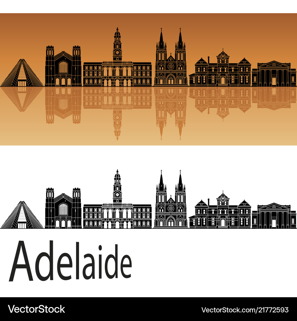 Adelaide skyline v2 Royalty Free Vector Image - VectorStock