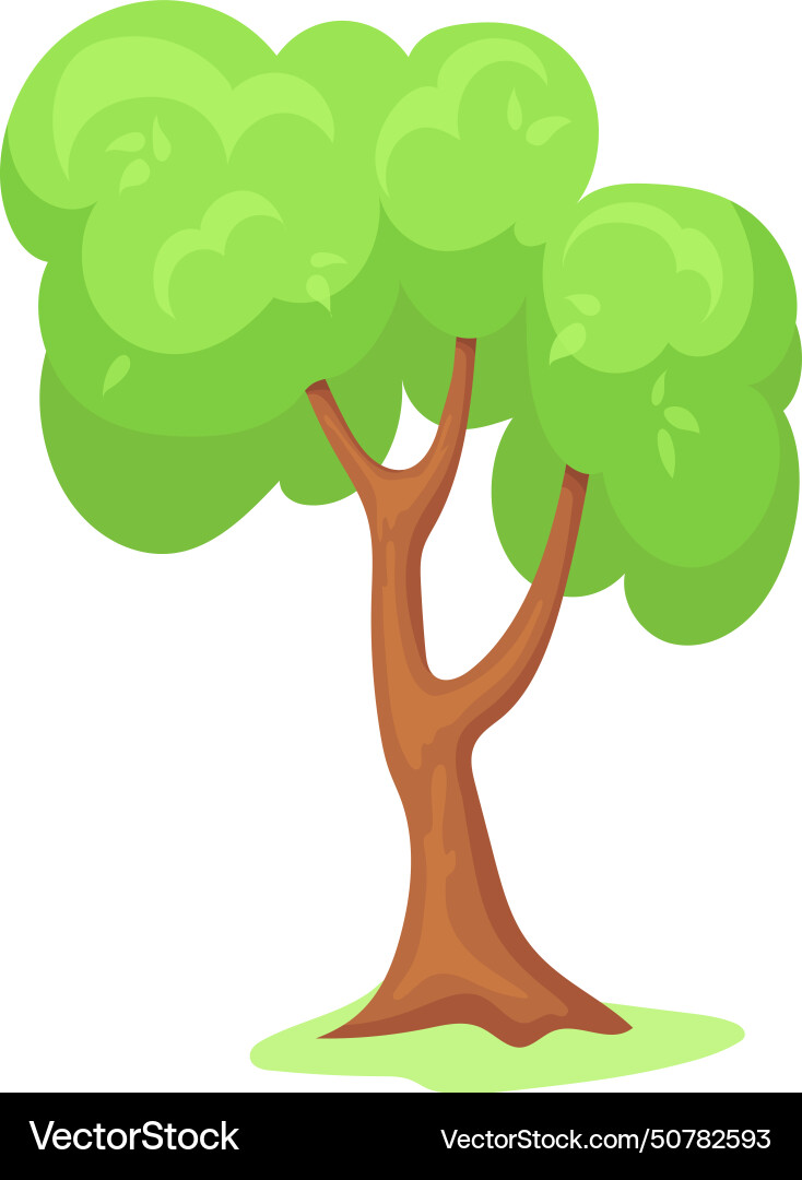 Green tree cartoon icon park forest plant Vector Image