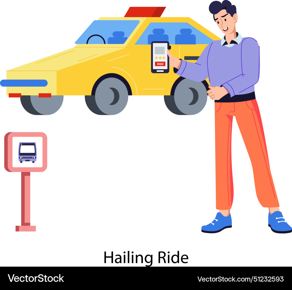 Hailing ride Royalty Free Vector Image - VectorStock