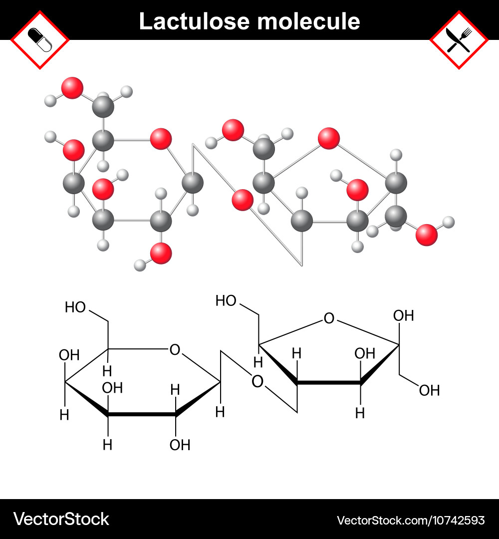 Lactulose molecular structure Royalty Free Vector Image