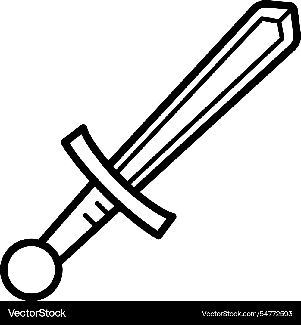 Medieval sword - simple icon Royalty Free Vector Image