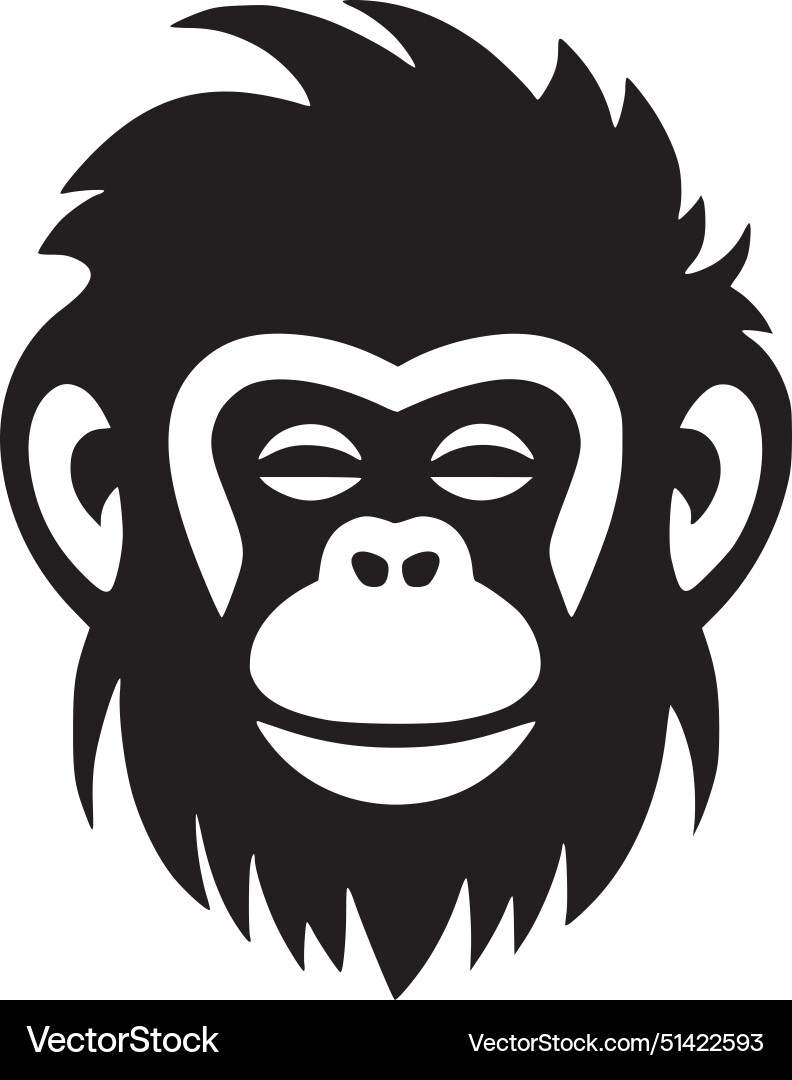 Monkey - black and white isolated icon Royalty Free Vector
