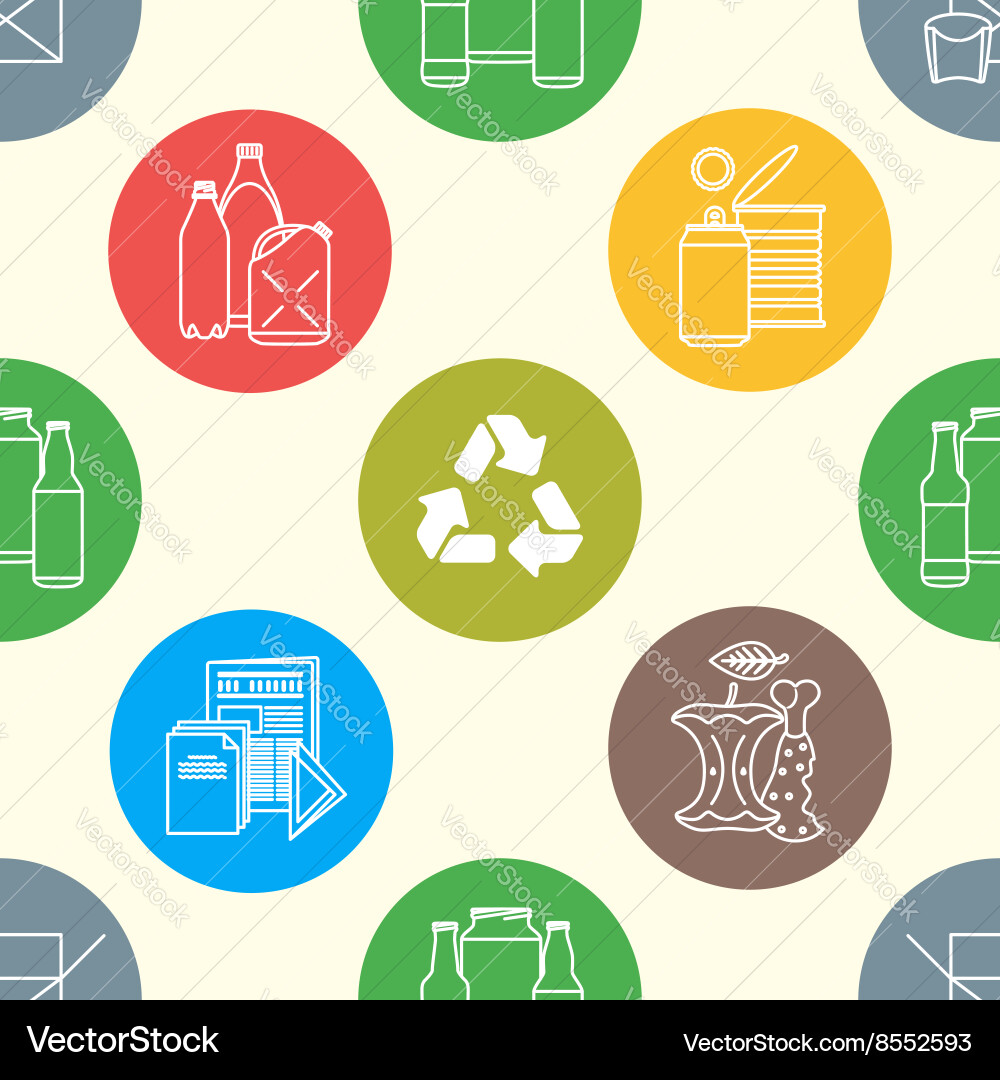 Recycle waste seamless pattern Royalty Free Vector Image
