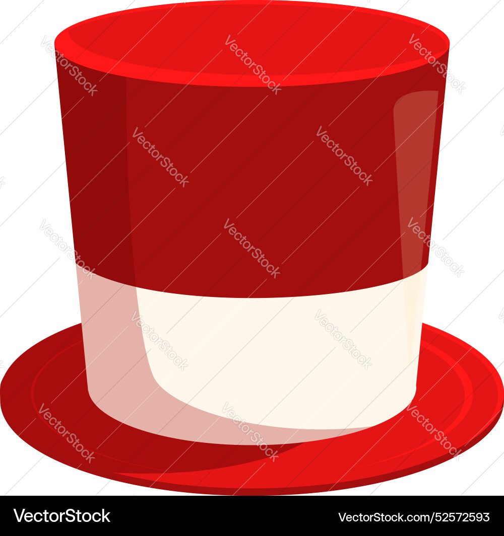 Red top hat standing on white background Vector Image