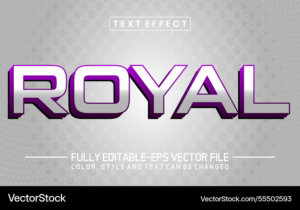 Royal text editable style effect Royalty Free Vector Image