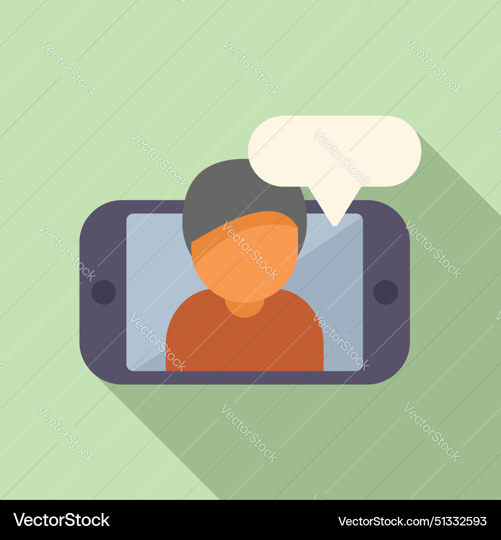 Smartphone video call flat design Royalty Free Vector Image