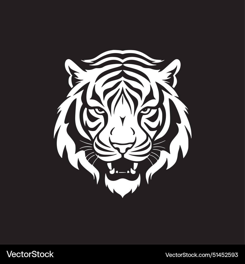 Tiger - minimalist and flat logo Royalty Free Vector Image