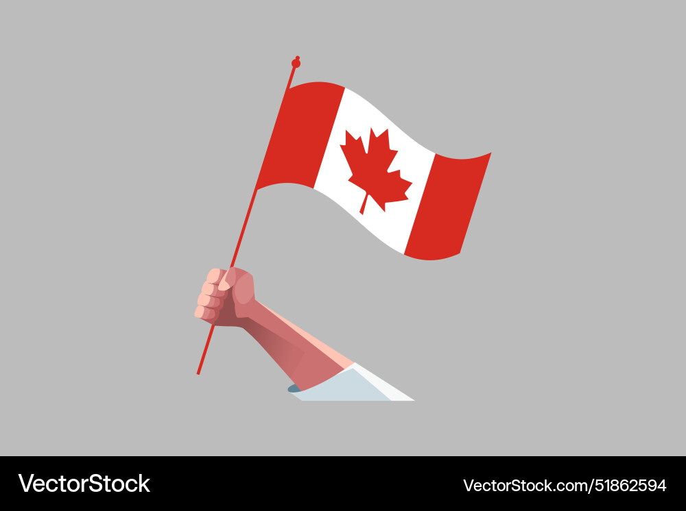 A hand holding an canada flag Royalty Free Vector Image