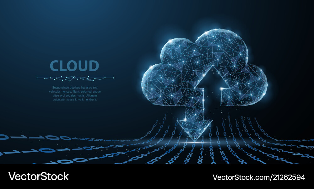 Cloud Technology Wireframe Art Royalty Free Vector Image