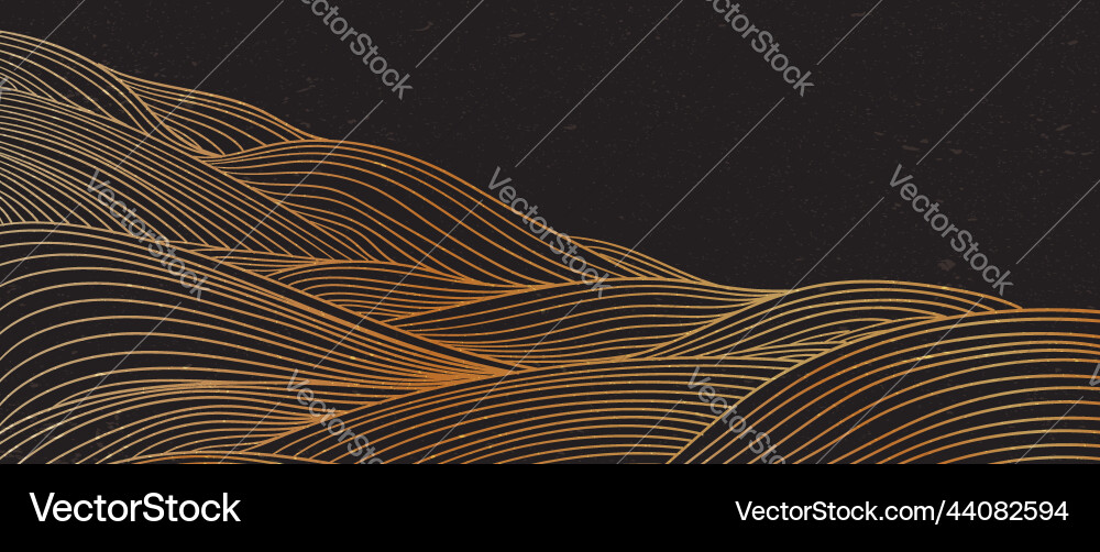 Hand drawn wave element with japanese pattern Vector Image