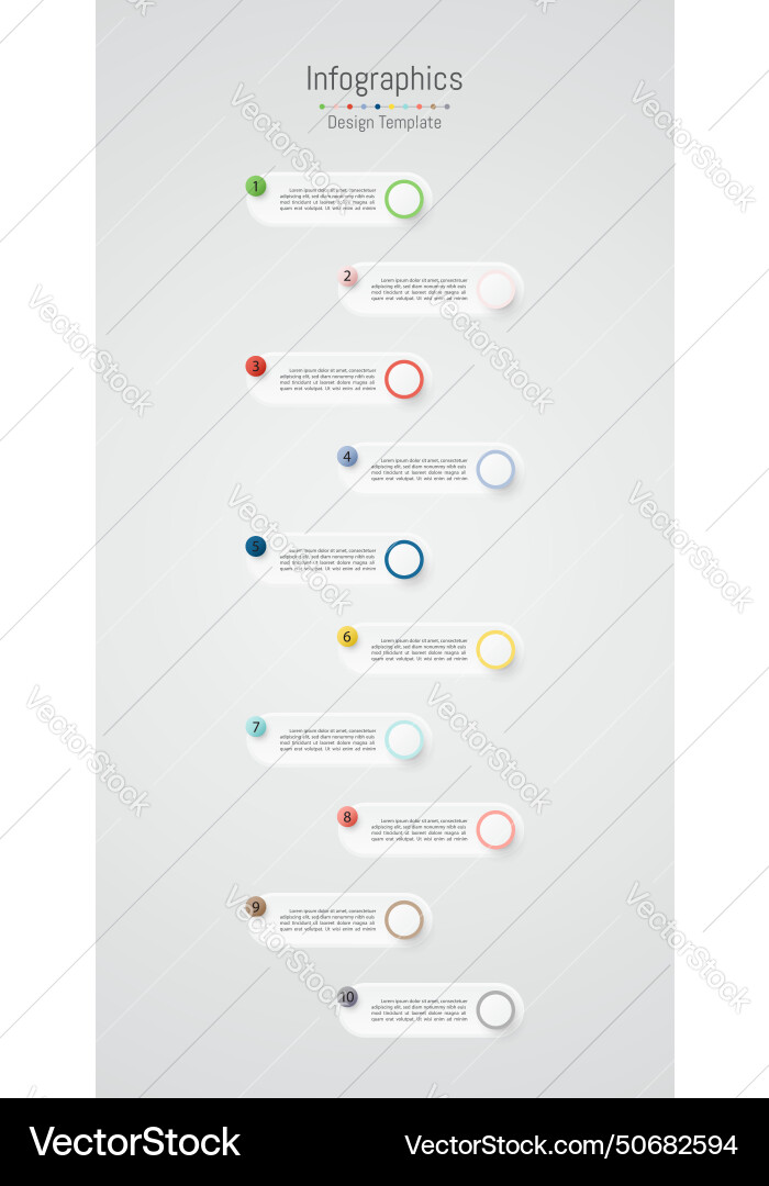 Infographic 10 options design elements Royalty Free Vector