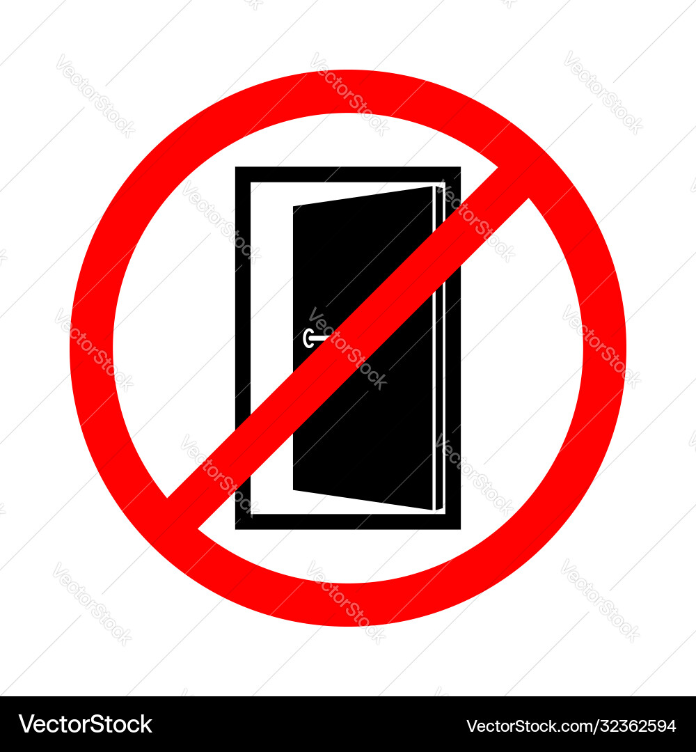 Keep door closed Royalty Free Vector Image - VectorStock
