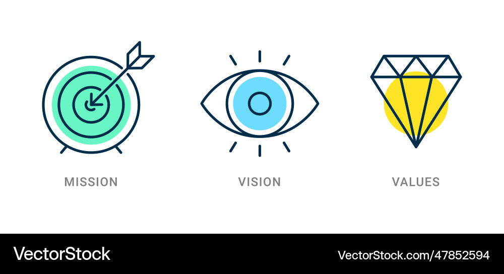 Mission target goal strategy concept vision eye Vector Image