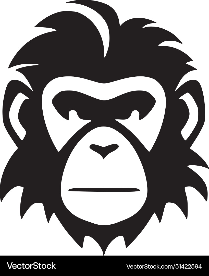 Monkey - minimalist and flat logo Royalty Free Vector Image