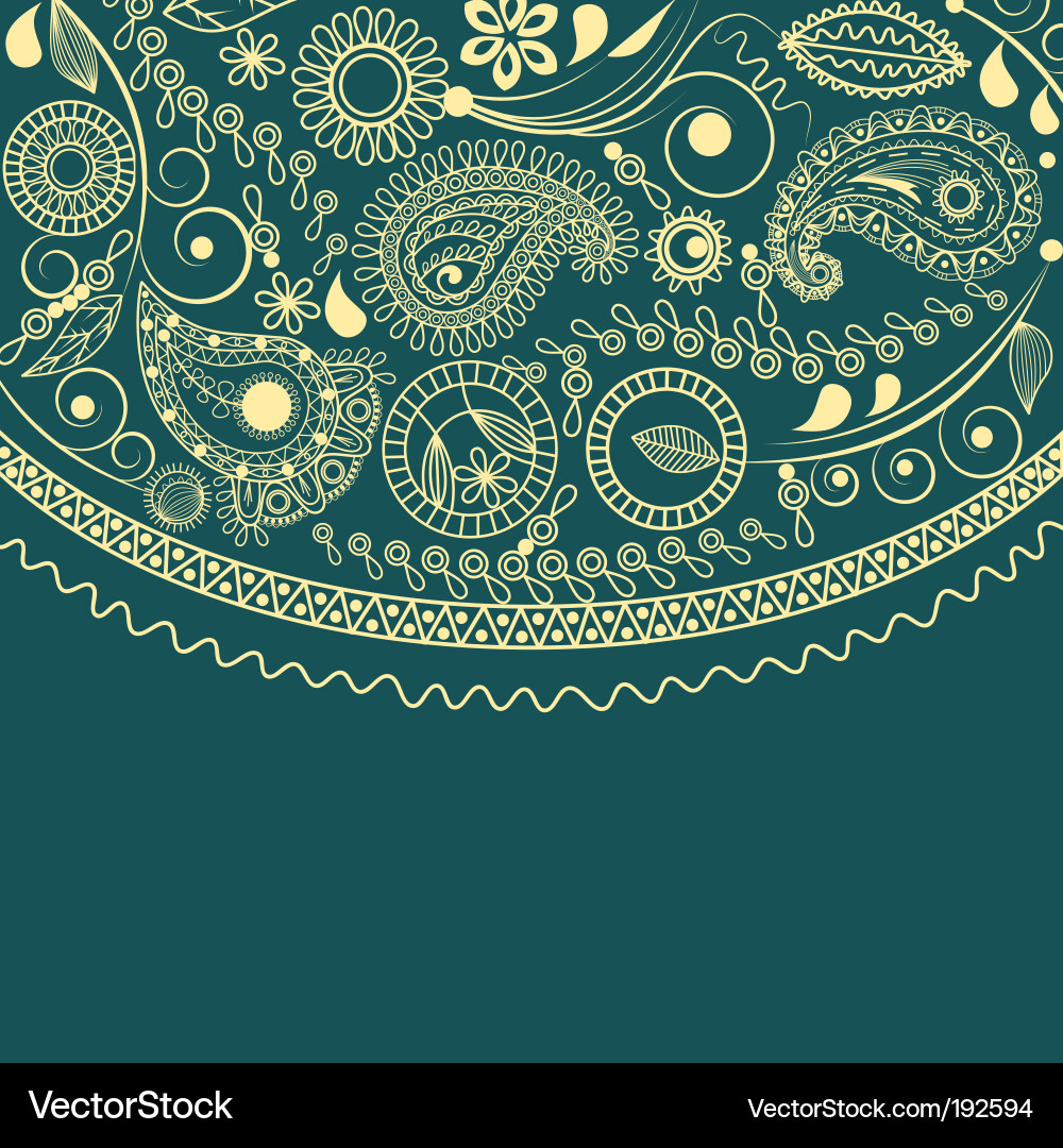 Paisley festive frame Royalty Free Vector Image