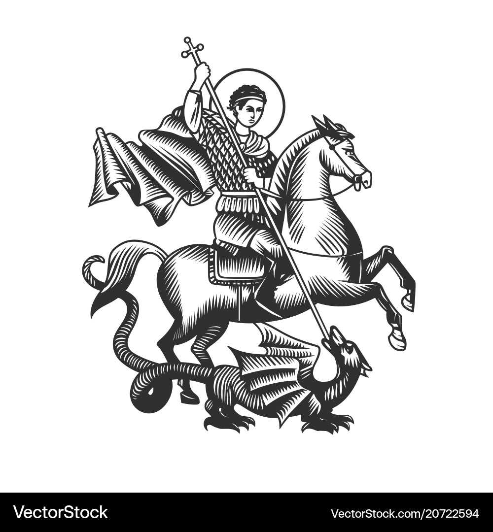 Saint George and Dragon Royalty Free Vector Image