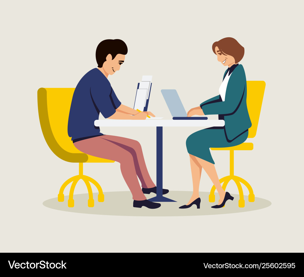 Colleagues coworking flat Royalty Free Vector Image