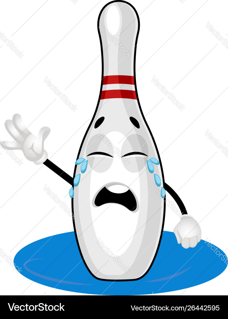 Crying Bowling Pin Royalty Free Vector Image - VectorStock