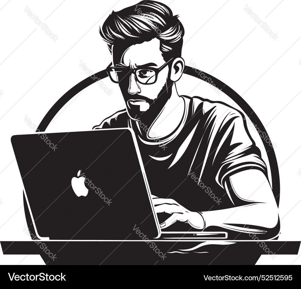 Data wizard of information realms cyber Royalty Free Vector