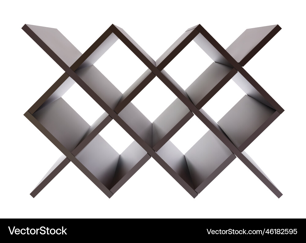 Empty wooden wine rack or bottle shelf Royalty Free Vector