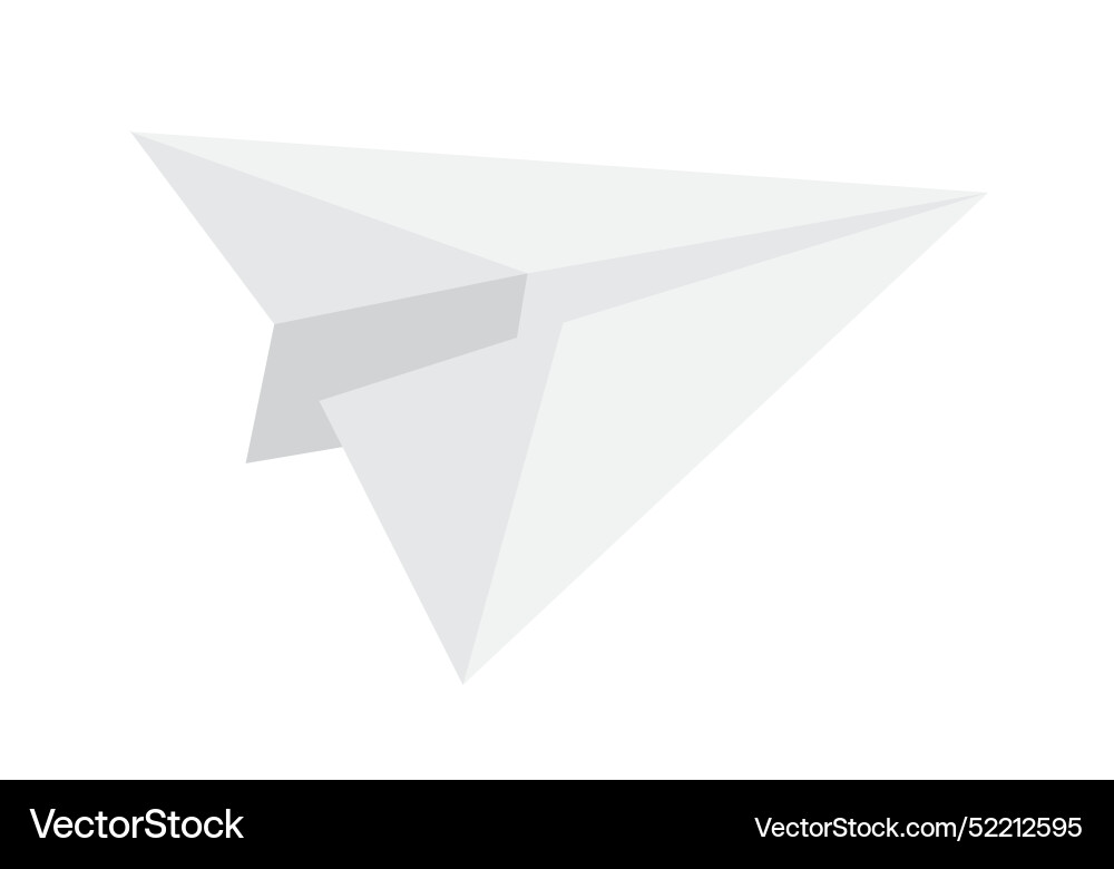 Geometric paper plane made from folded white sheet