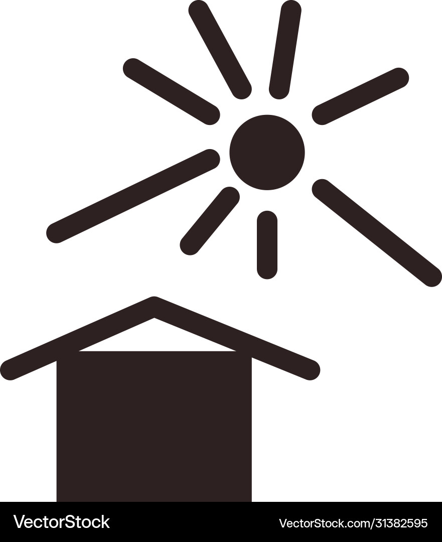 Isolated house and sun flat style icon Royalty Free Vector