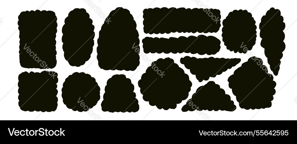 Kid scallop shape set childish text boxes frames Vector Image