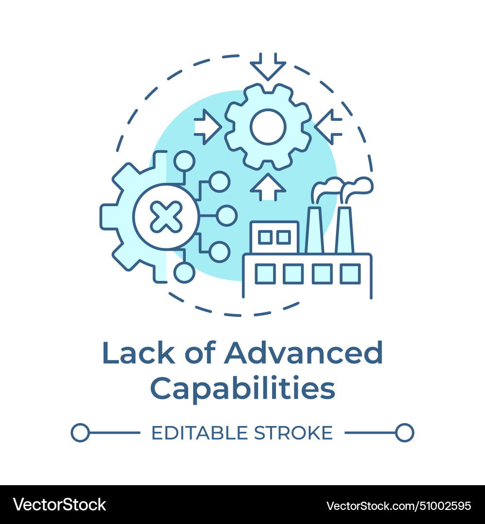 Lack of advanced capabilities soft blue concept Vector Image