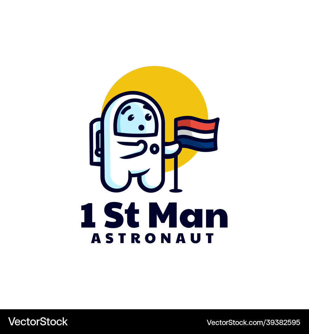Logo astronaut mascot cartoon style Royalty Free Vector