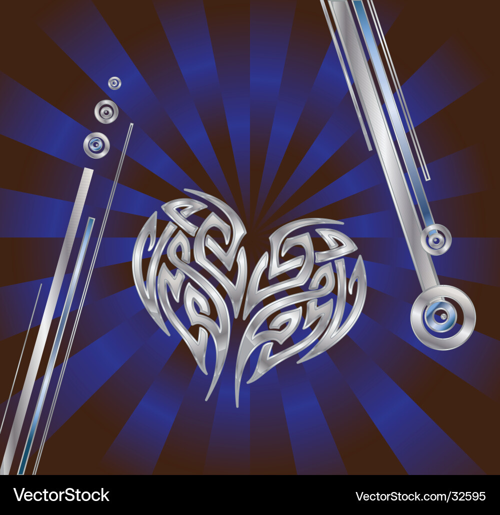 Metallic Heart Geometry Royalty Free Vector Image