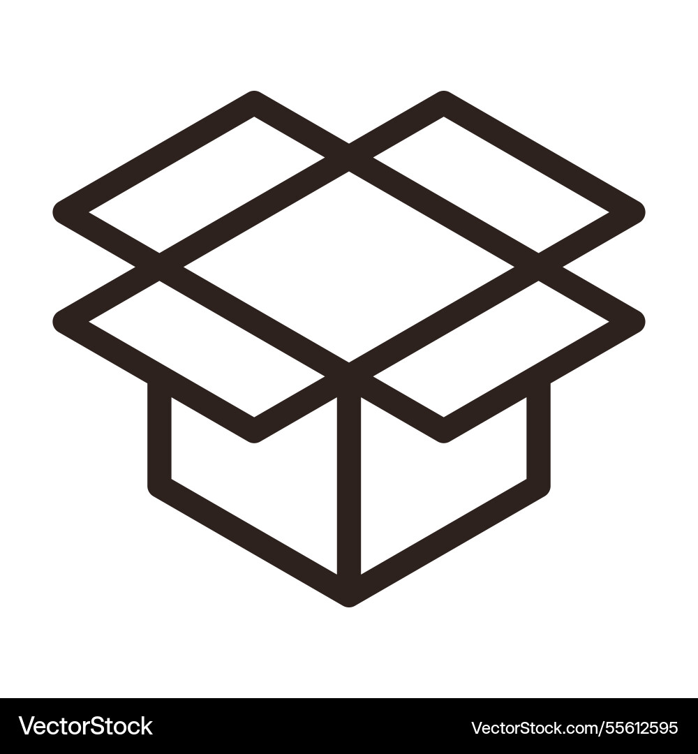 Open shipping carton open package icon open Vector Image