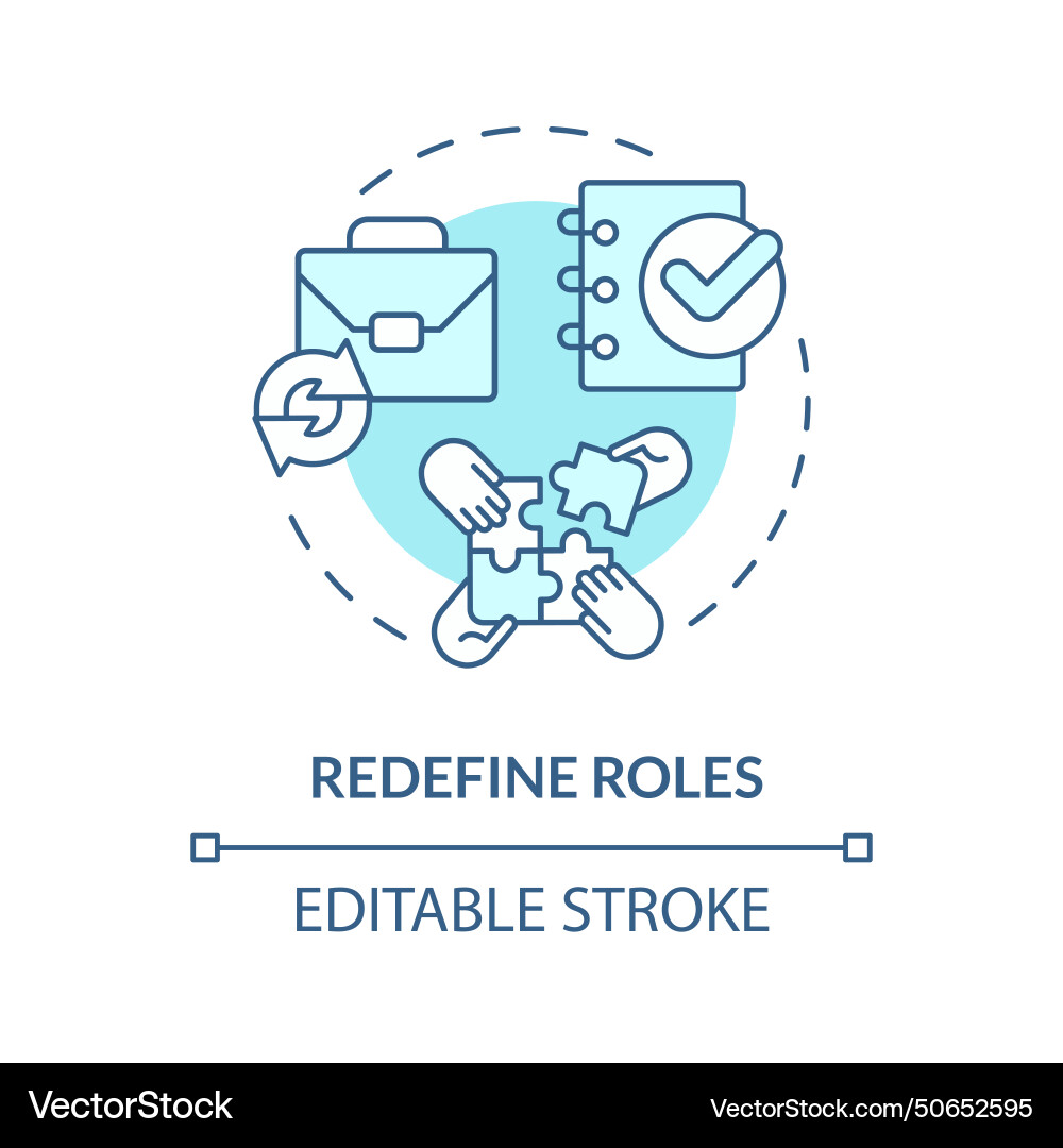 Redefine roles soft blue concept icon Royalty Free Vector Redefine roles soft blue concept icon Royalty Free Vector