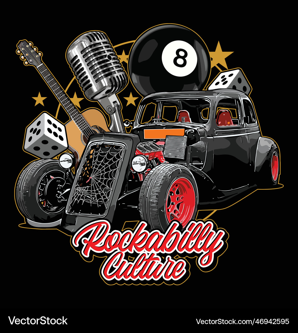 Retro Hot Rod & Rockabilly Royalty Free Vector Image