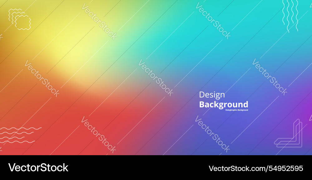 Simple holographic gradient background in bright Vector Image