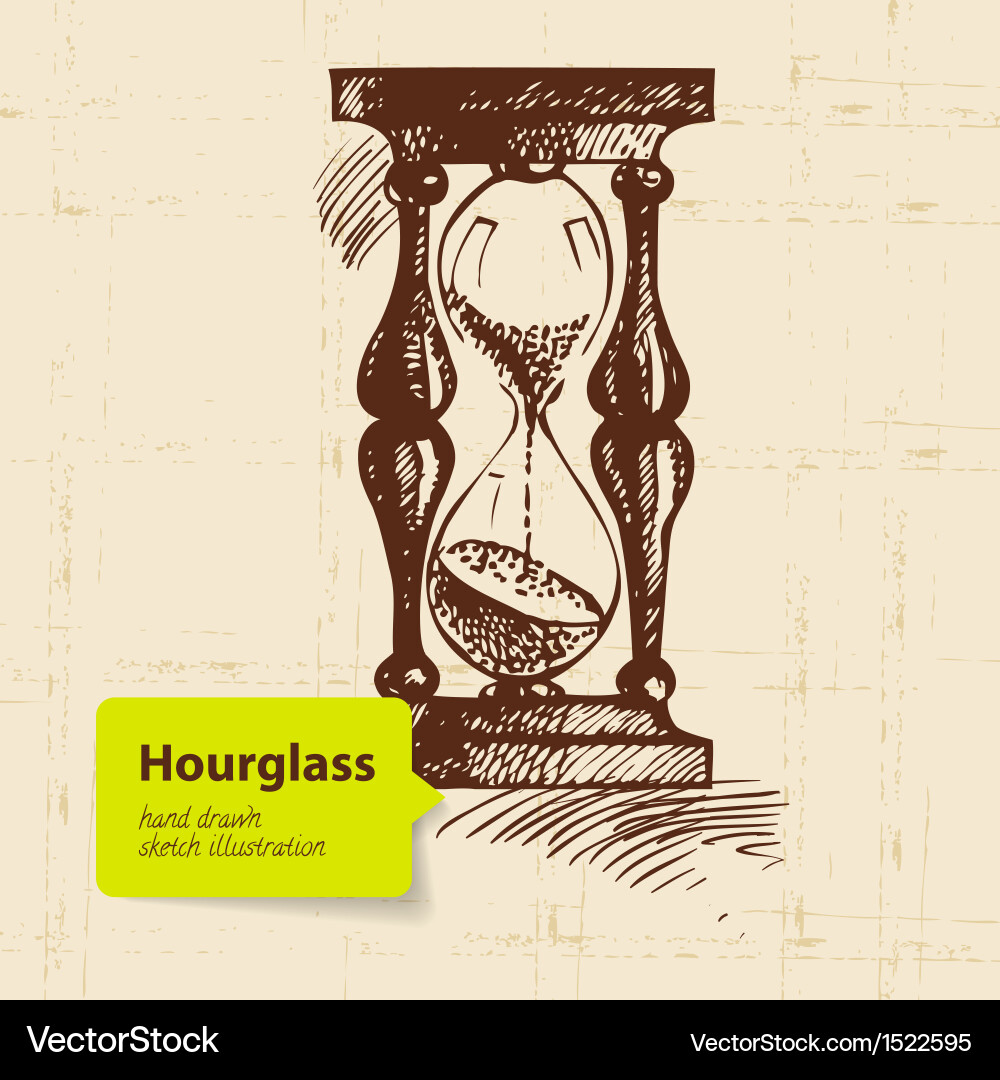 Vintage clock hourglass Royalty Free Vector Image