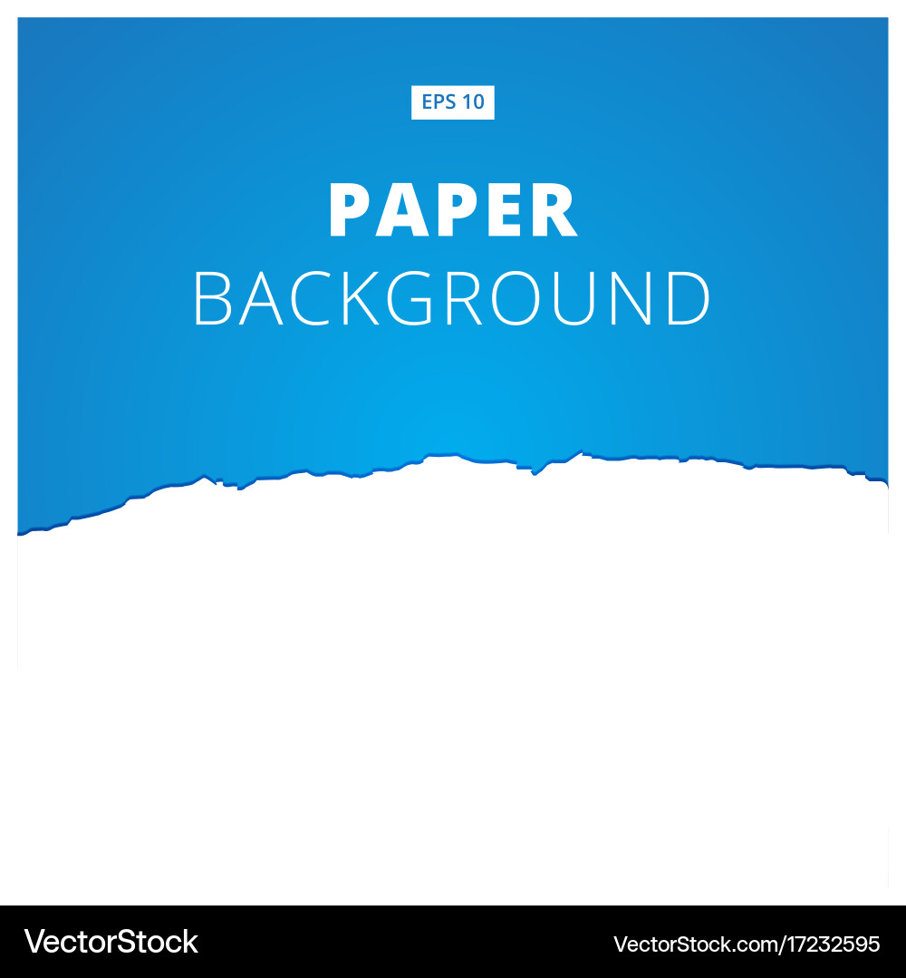 White ripped paper cut on blue background Vector Image