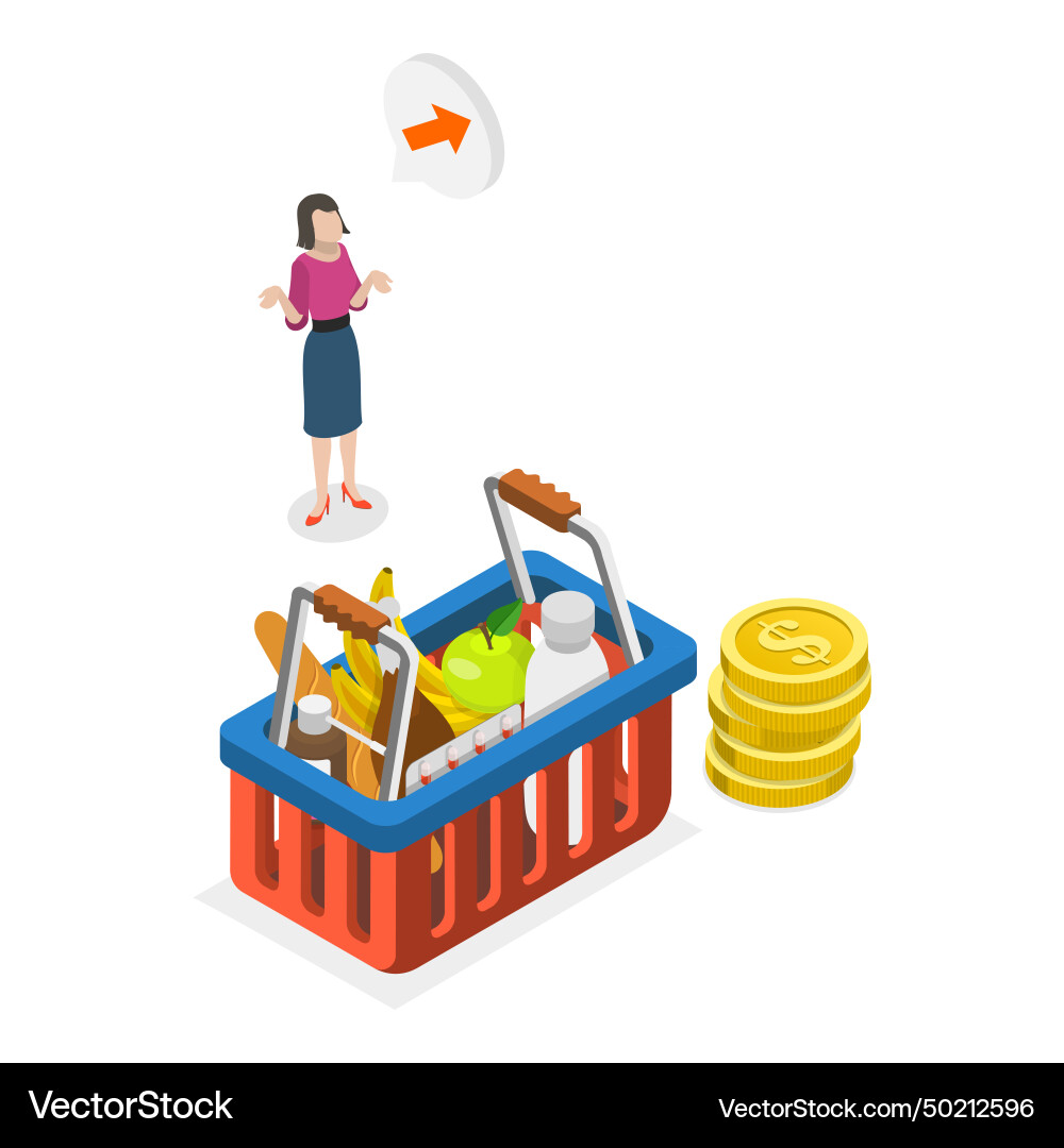 3d isometric flat of consumer Royalty Free Vector Image