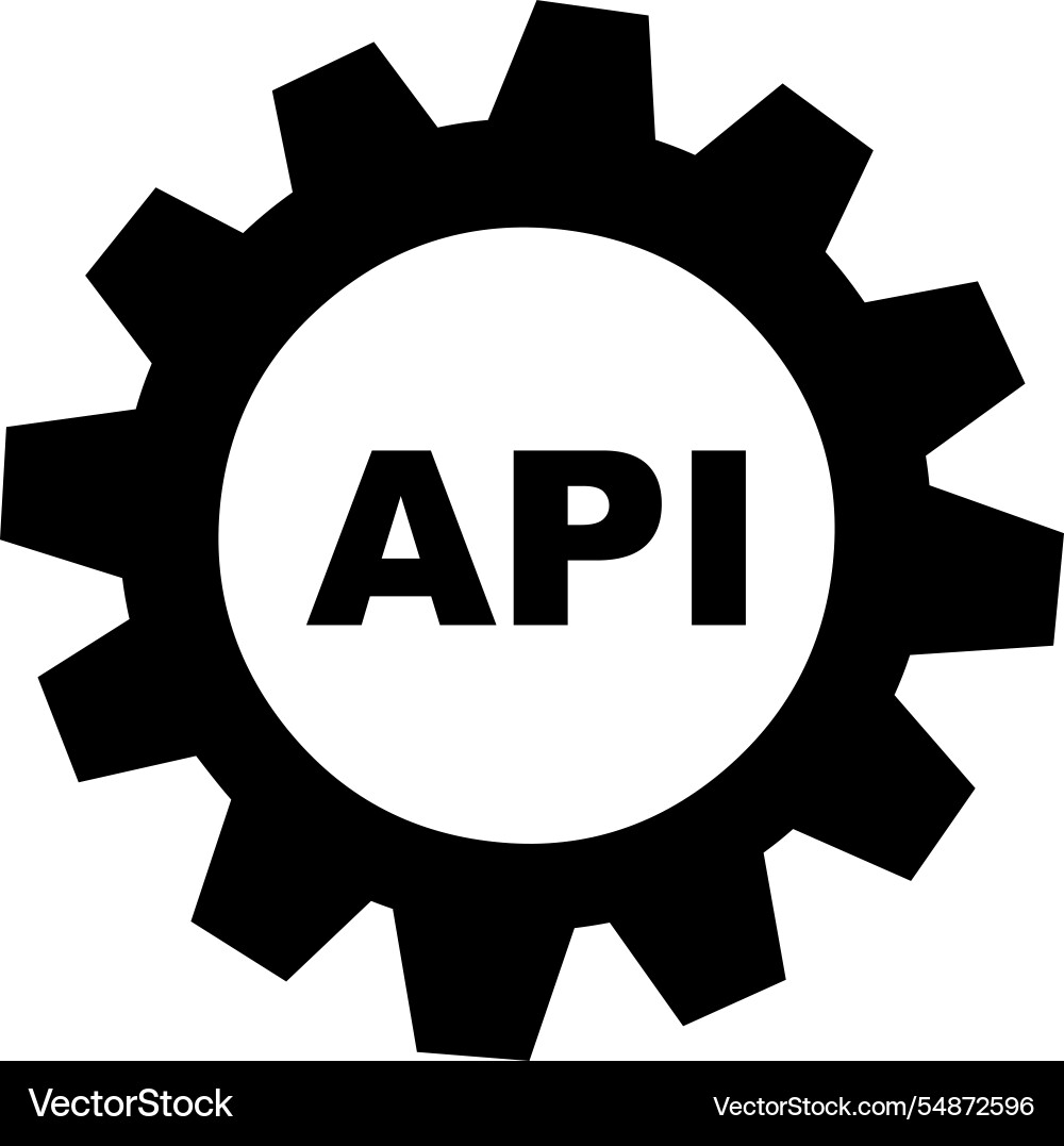 API Interface Gear Icon Royalty Free Vector Image
