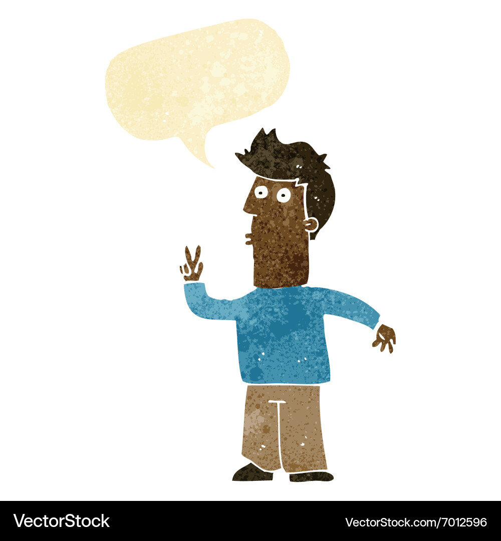 Cartoon man signalling with hand speech Royalty Free Vector