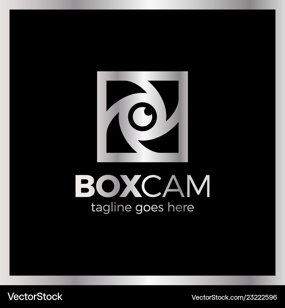 Color square camera shutter emblem box photo Vector Image