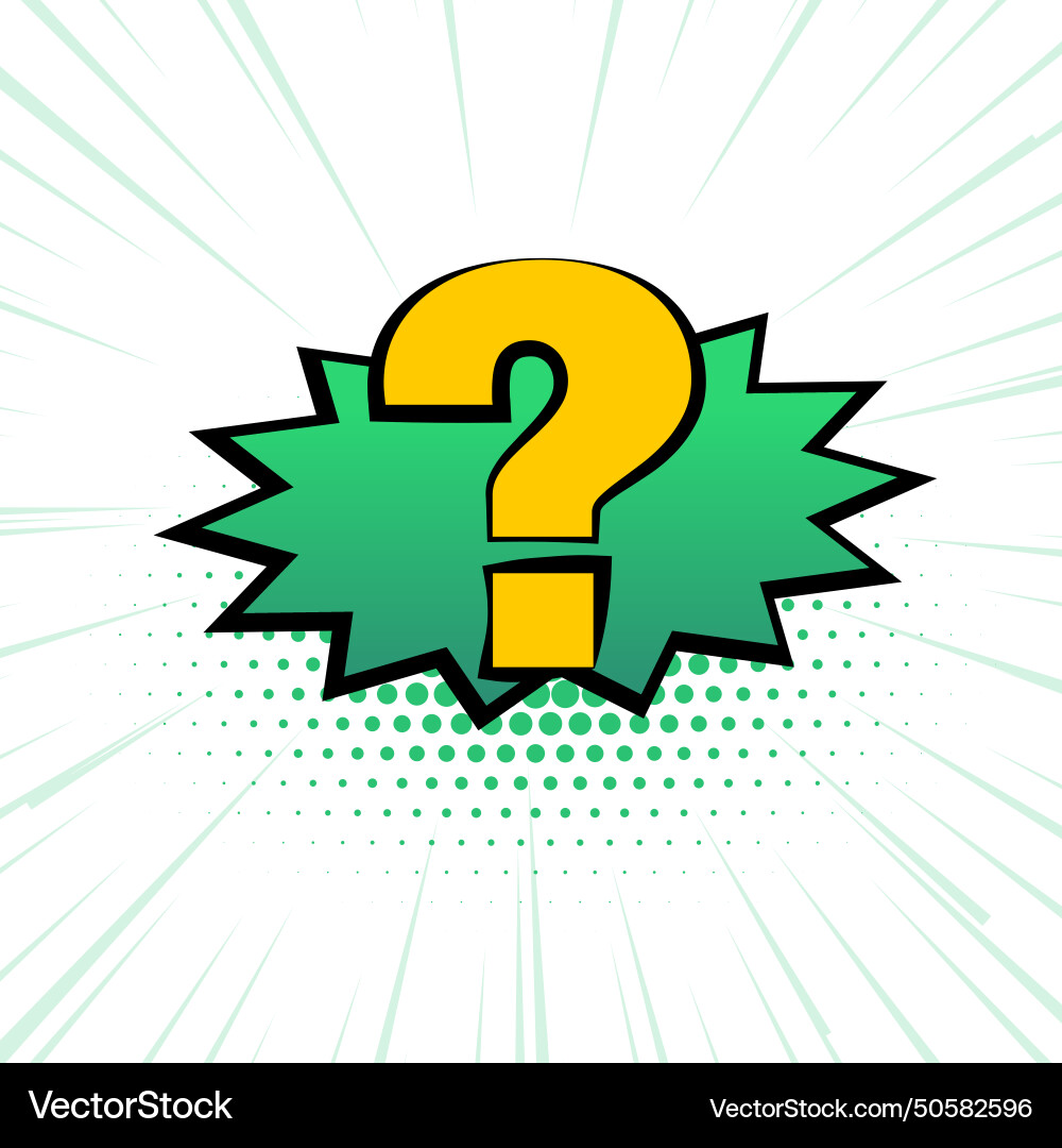 Comic style question mark symbol background Vector Image
