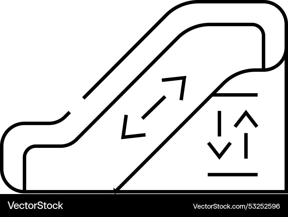 Escalator stair line icon Royalty Free Vector Image
