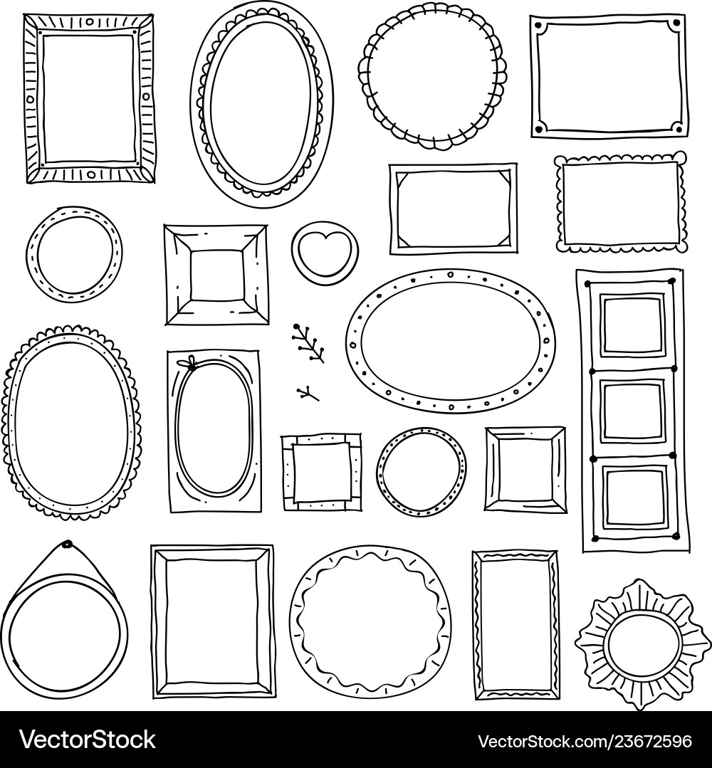 Hand Drawn Frame Sketch Doodle Royalty Free Vector Image