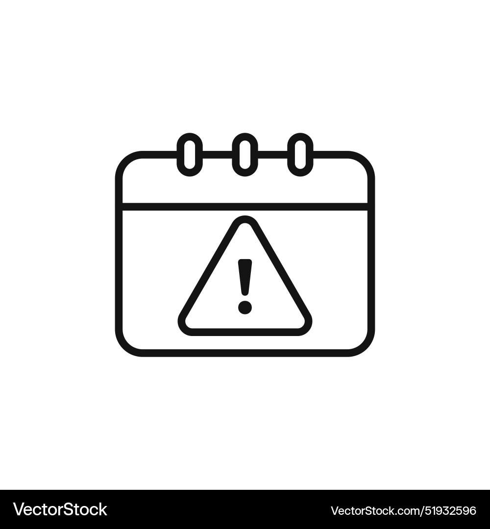 Important date calendar exclamation icon Vector Image Important date calendar exclamation icon Vector Image