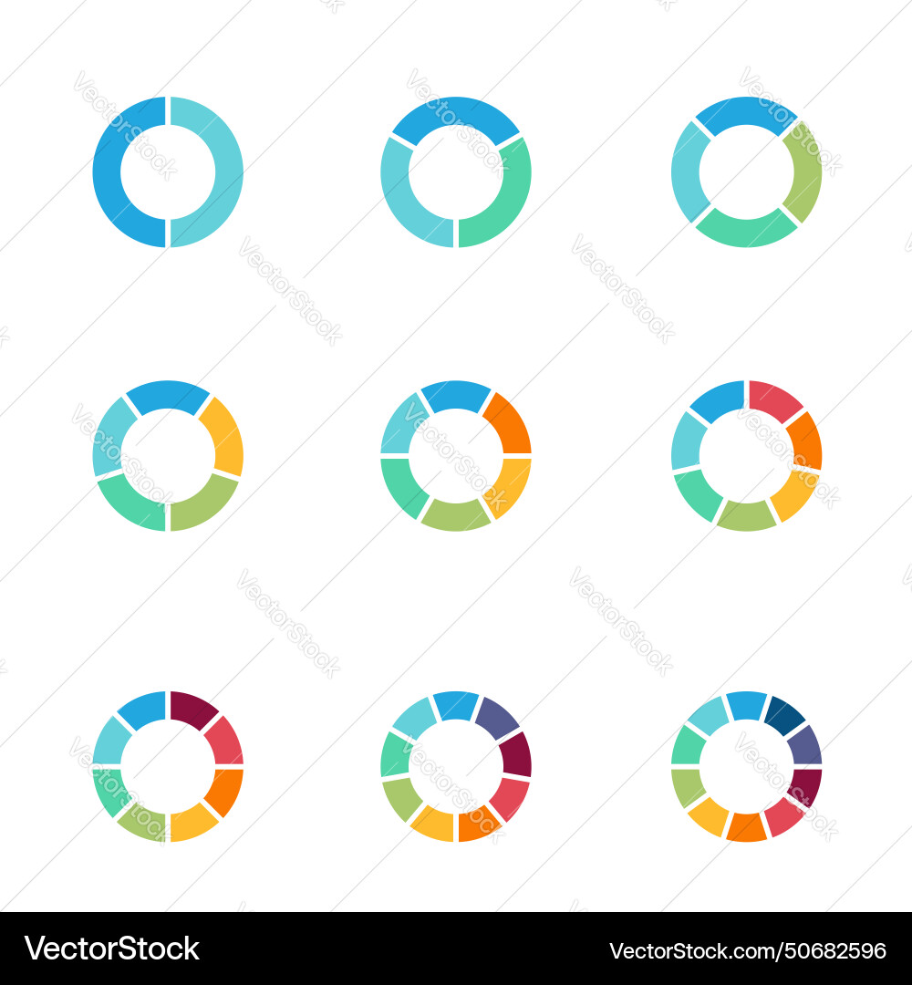 Pie charts financial analysis data for business Vector Image